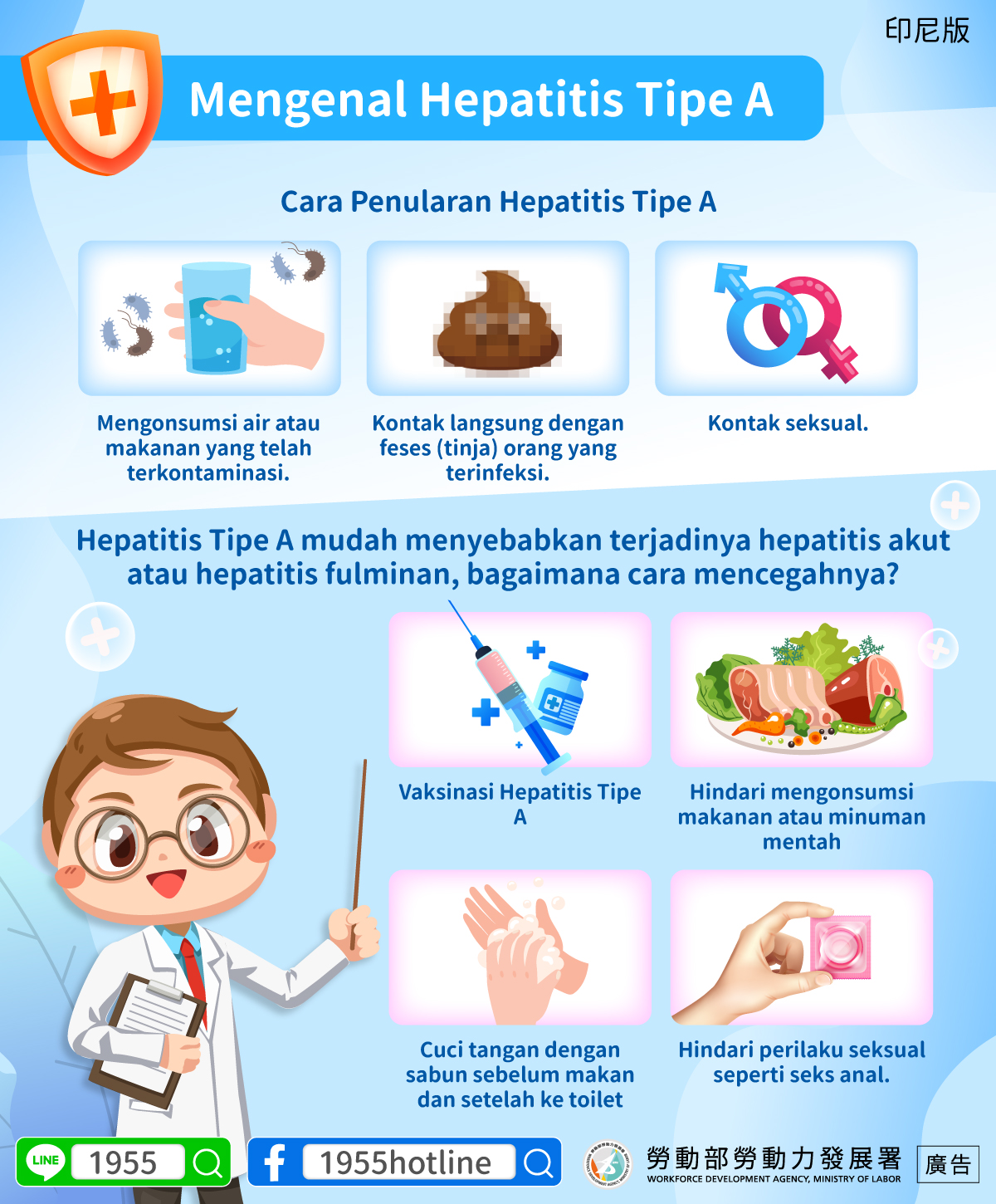 Mengenal Hepatitis Tipe A-宣導品-宣導專區-外國人勞動權益網-勞動部勞動力發展署